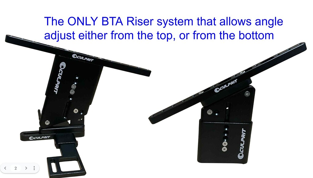 185 or 200 USA Only NEW CUlprit BTA risers/bridge/ 3 bottle rail (20 ...
